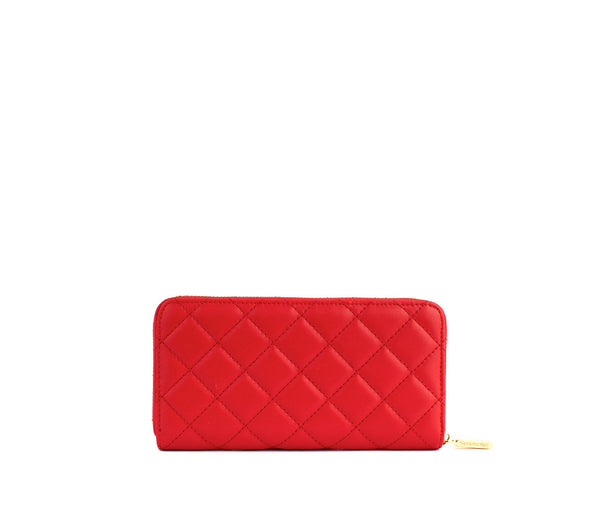 Gunas New York Uptown Quilted Red Zip Wallet – Designer Online