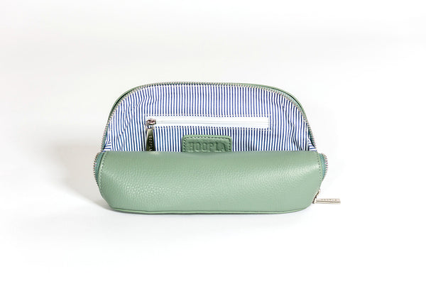 HOOPLA LEATHER MAKE-UP BAG SAGE GREEN – Designer Online